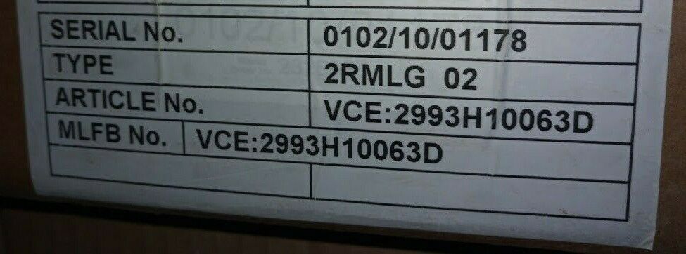 New Siemens 2993h10063D 2RMLG 02 Test Block Reyrolle protection devices ...