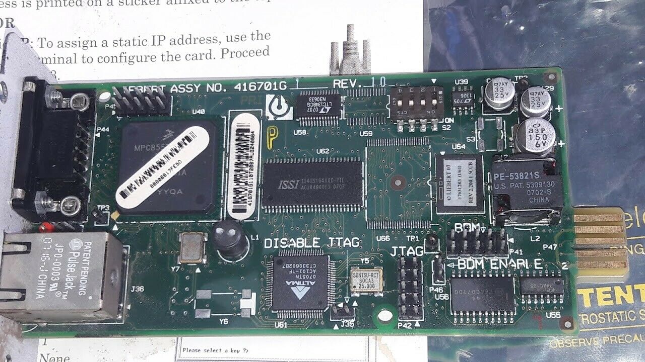 Liebert OCWEBCARD Assy 416701G Rev 10 OpenComms Web Interface Card 10/ ...