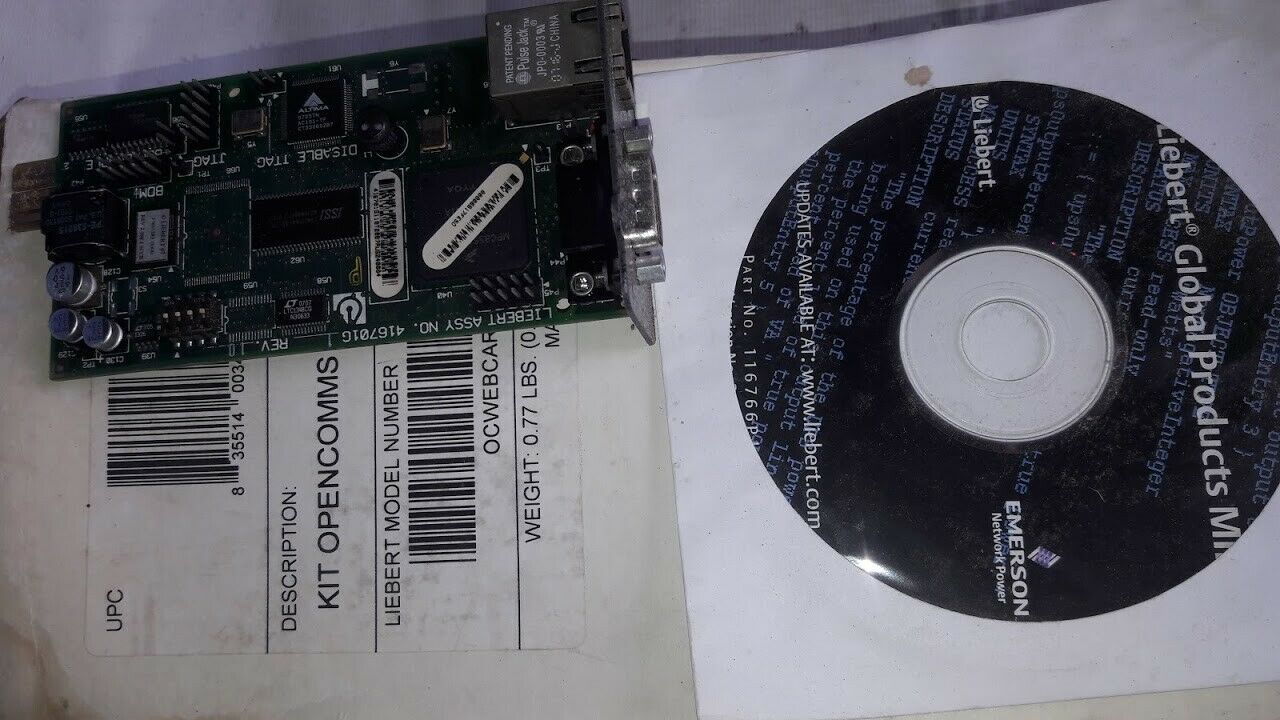 Liebert OCWEBCARD Assy 416701G Rev 10 OpenComms Web Interface Card 10/ ...