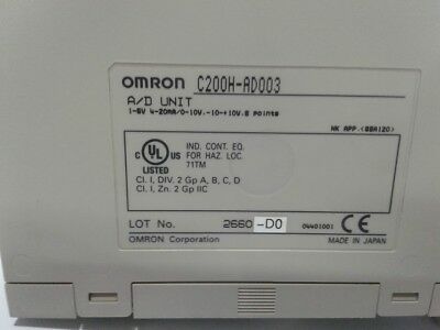 Omron Corporation C200H-AD003 A/D UNIT 8 INPUT ANALOG MODULE ...