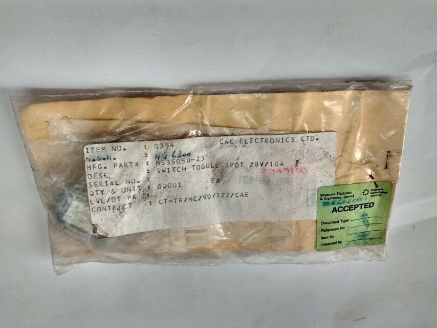 MS35058-23 Switch Toggle SPDT 28V/10A MS3505823 CAE Electronics LTD New ...