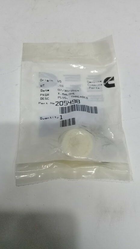 Cummins Genuine Parts 205498 C3389248 Plug THREADED Marine Store Spare ...