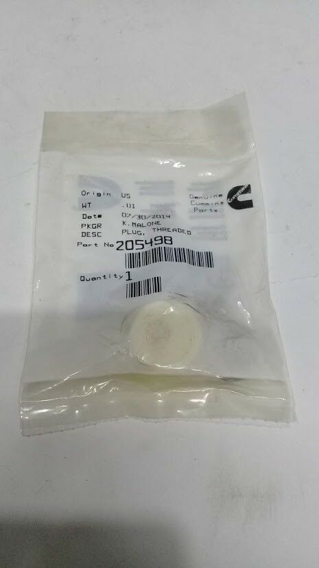 Cummins Genuine Parts 205498 C3389248 Plug THREADED Marine Store Spare ...