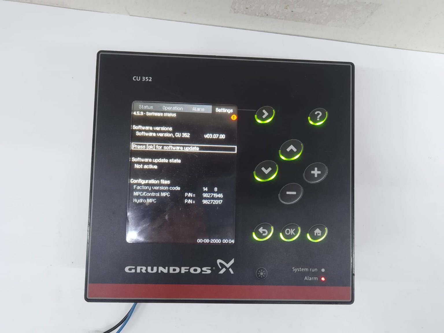 GRUNDFOS CU 352 Pump Controller 98146952-V02 SW Ver. v03.07.00 Hydro ...