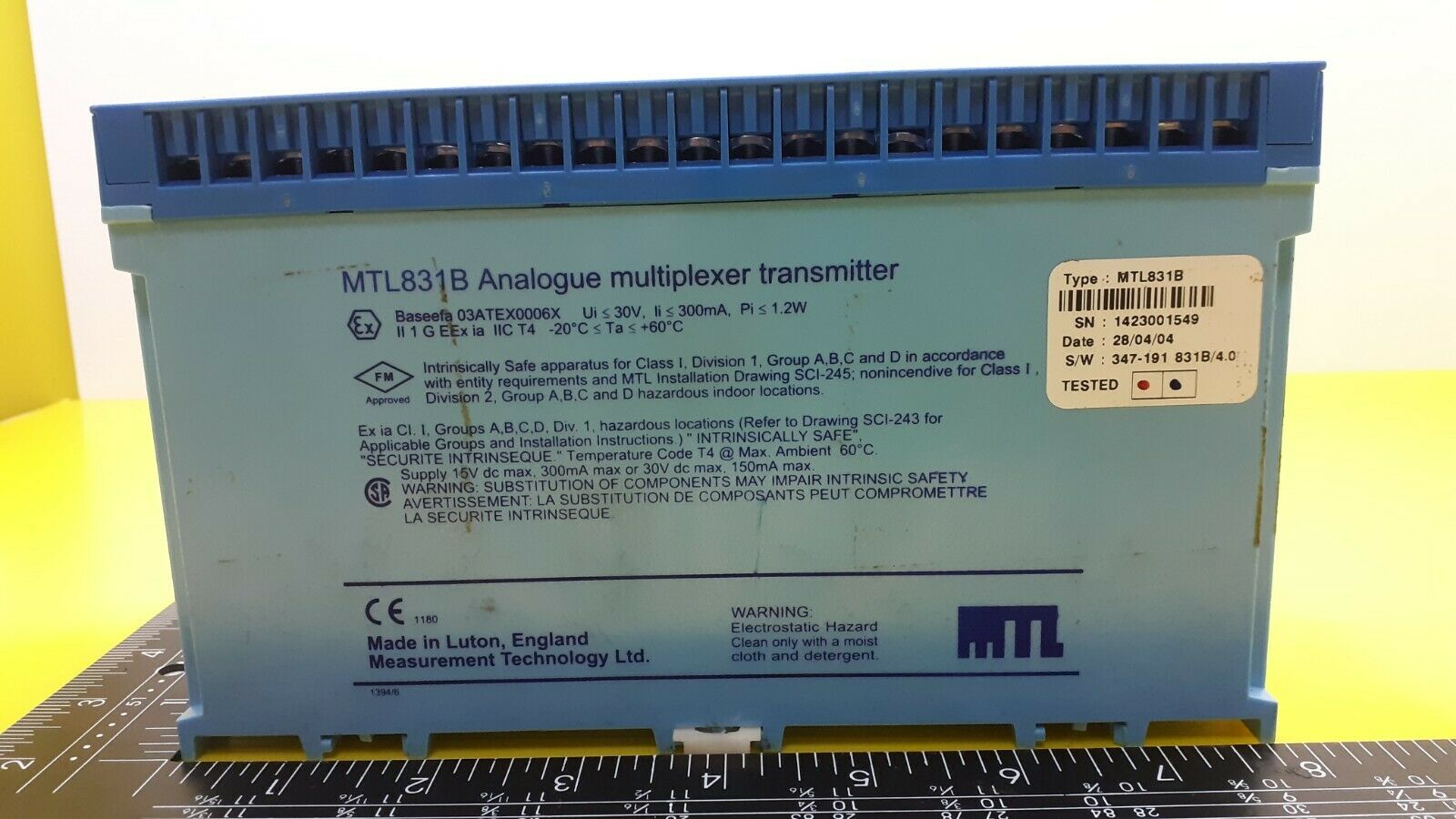 MTL Measurement MTL 831B Analogue Multiplexer Transmitter S/W 347-191 ...