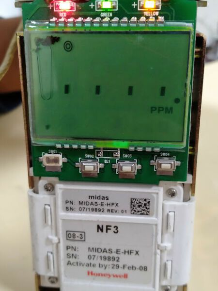 Honeywell MIDAS-E-HFX MIDAS-T-001 Rev 1.08 Gas Detector Transmitter ...