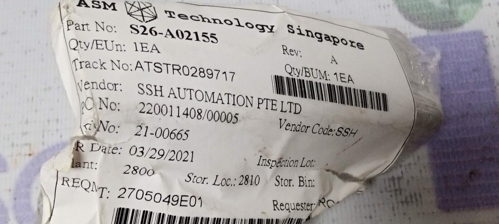 ASM S26-A02155 CVR Mount Bracket Assy. Semiconductor Surplus Stock New ...