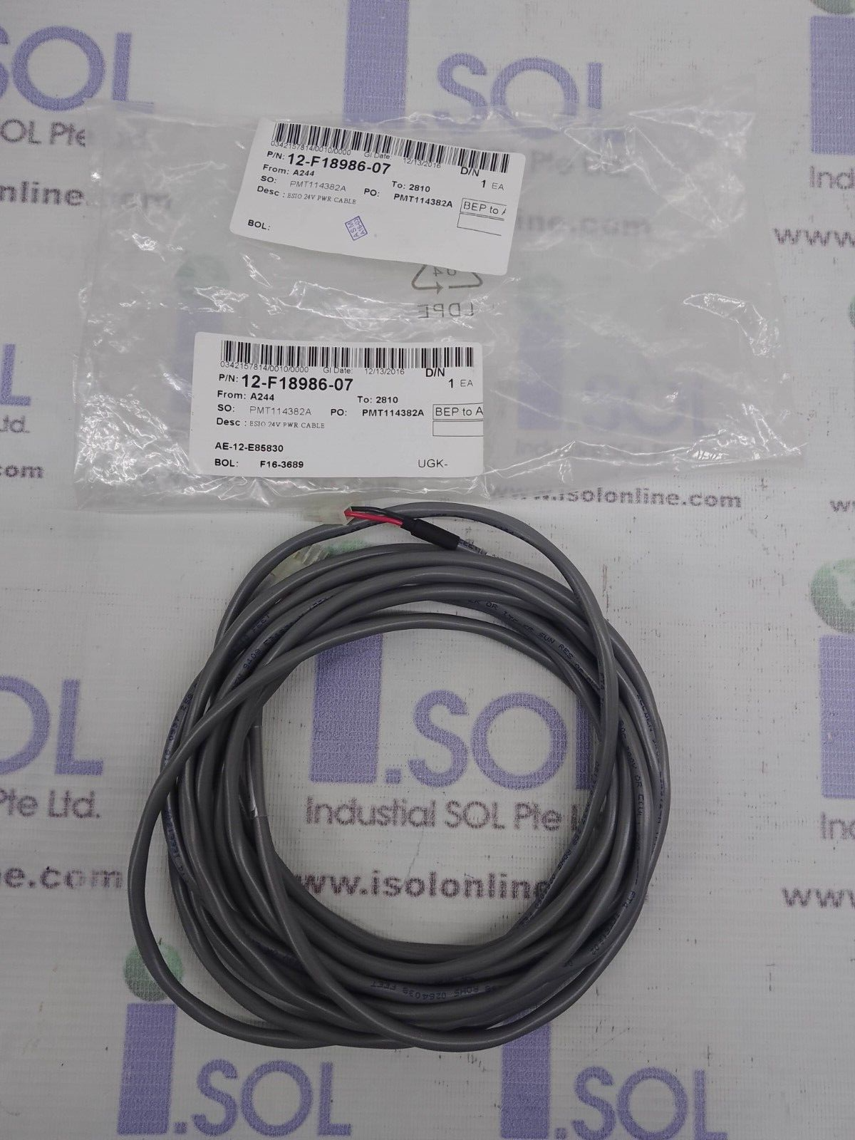 ASM 12-F18986-07 ESIO 24V Power Cable Semiconductor Surplus Stock New ...