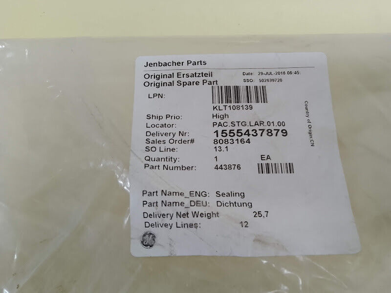 GE Jenbacher 443876 Sealing GE Jenbacher innio gas engines genuine part ...