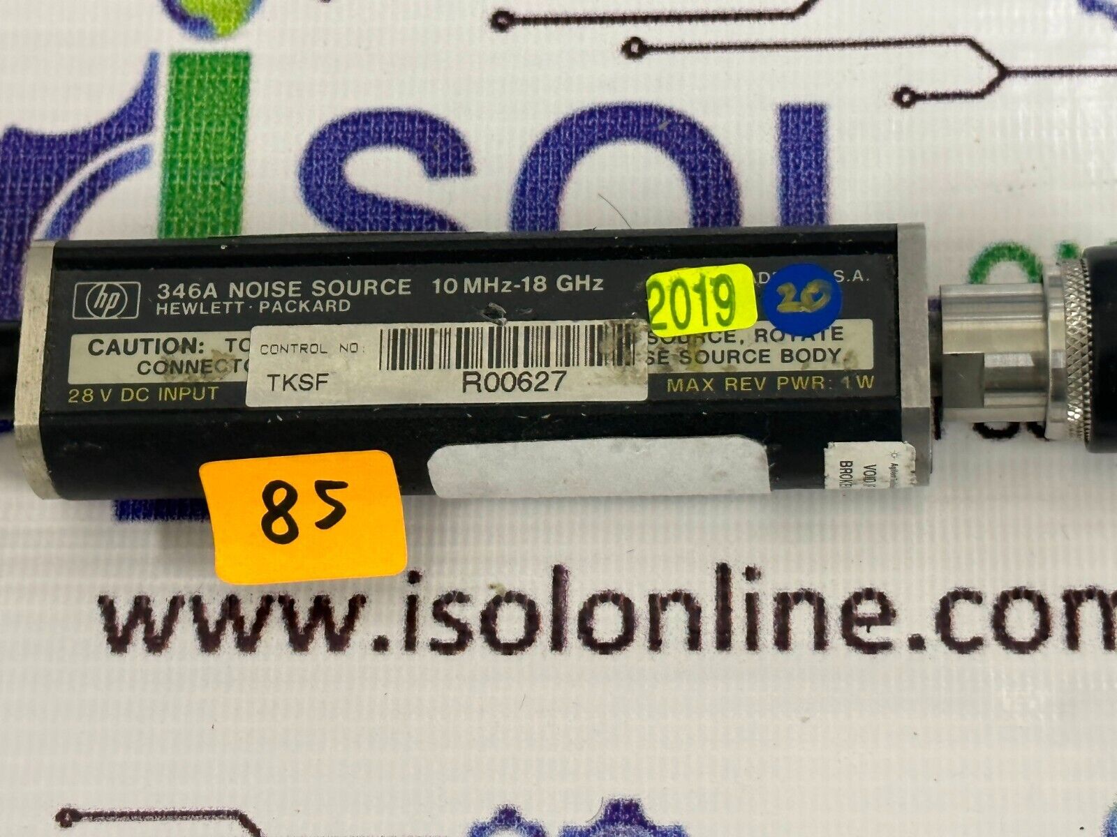HP 346A Noise Source 10 MHz to 18 GHz Nominal OPT 001 Hewlett Packard - Industrial SOL Pte Ltd