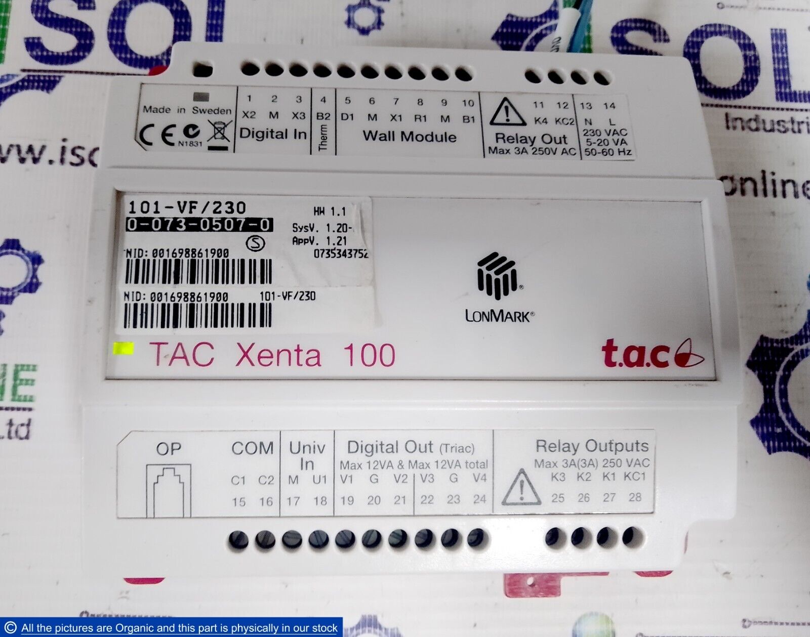T.A.C 101-VF/230 Fan Coil Unit Controller TAC Xenta 100 HW-1.1 SysV-1. ...