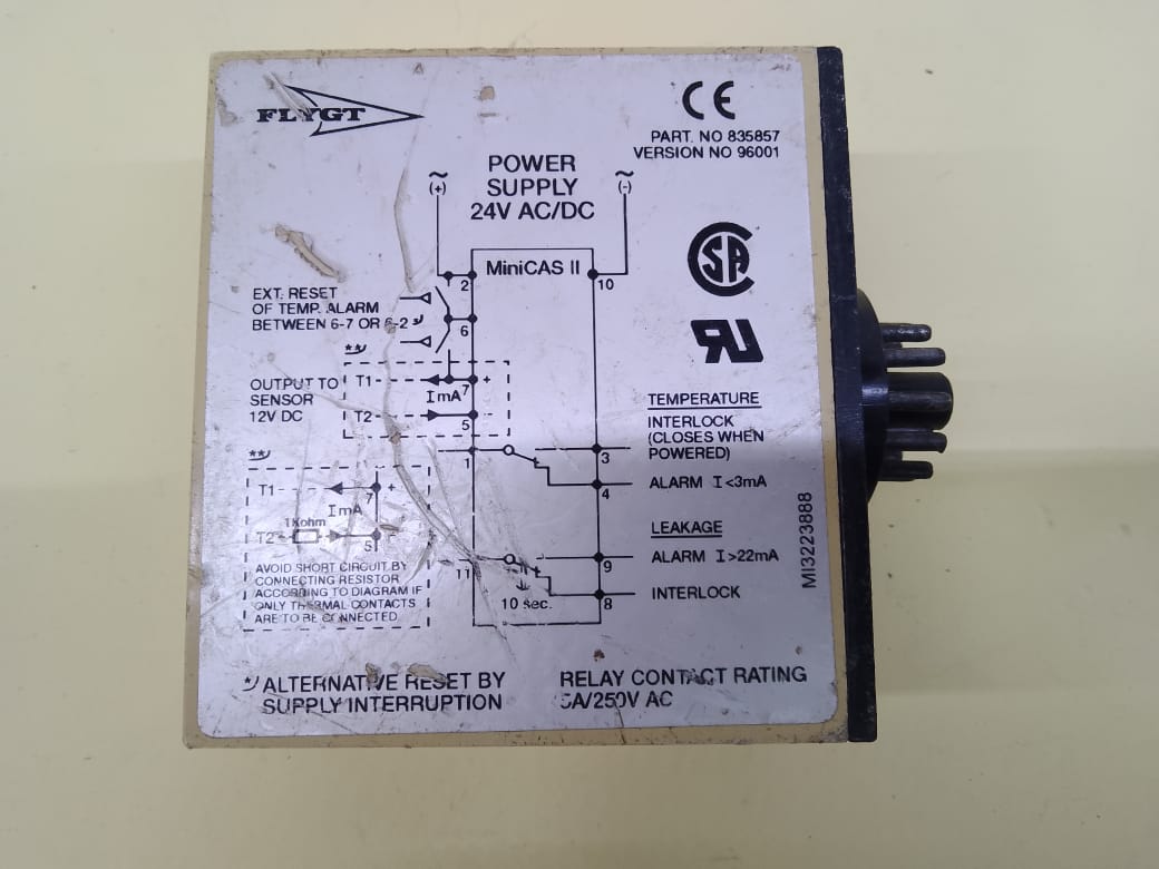 FLYGT 835857 MINI CONTROL AND STATUS II Pump Sensor Module 24V AC/DC ...