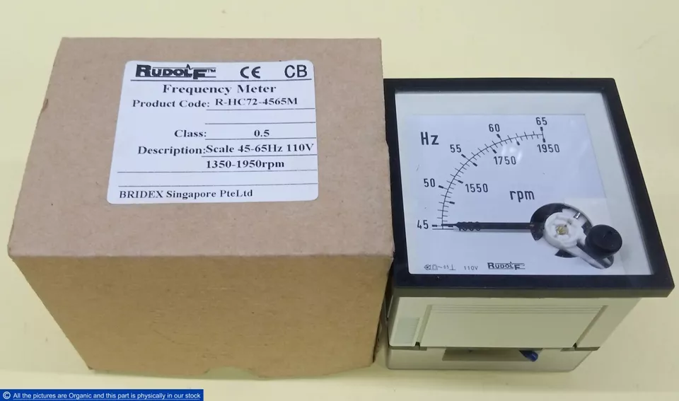 Rudolf R-HC72-4565M Analog Frequency Meter 45-65Hz 110V 1350-1950rpm ...