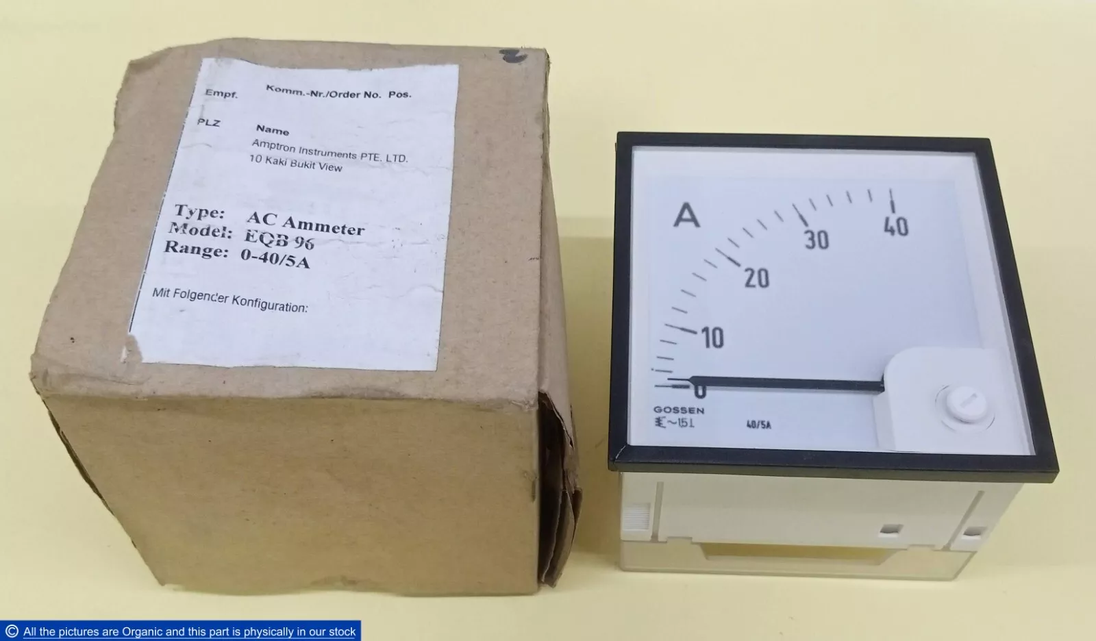 Amptron / Gossen EQB 96 Analog AC Ammeter 40/5A EQB96 Moving-Iron Panel ...