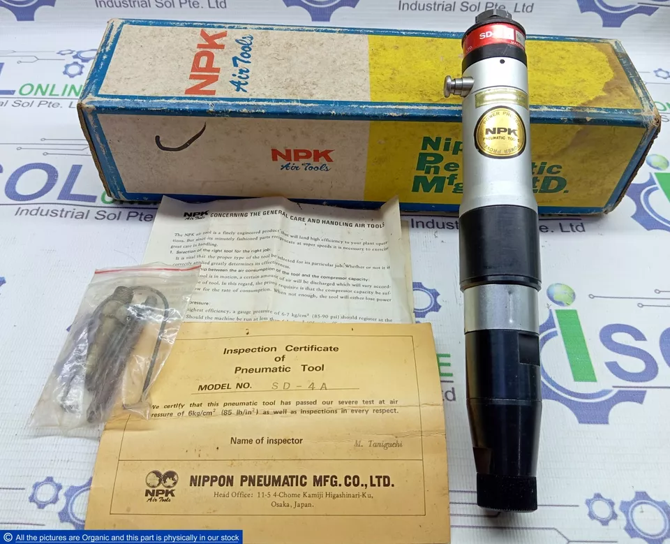 NPK Air Tools SD-4A Pneumatic Air Screwdriver 2000RPM 1–3.4 Nm Nippon ...