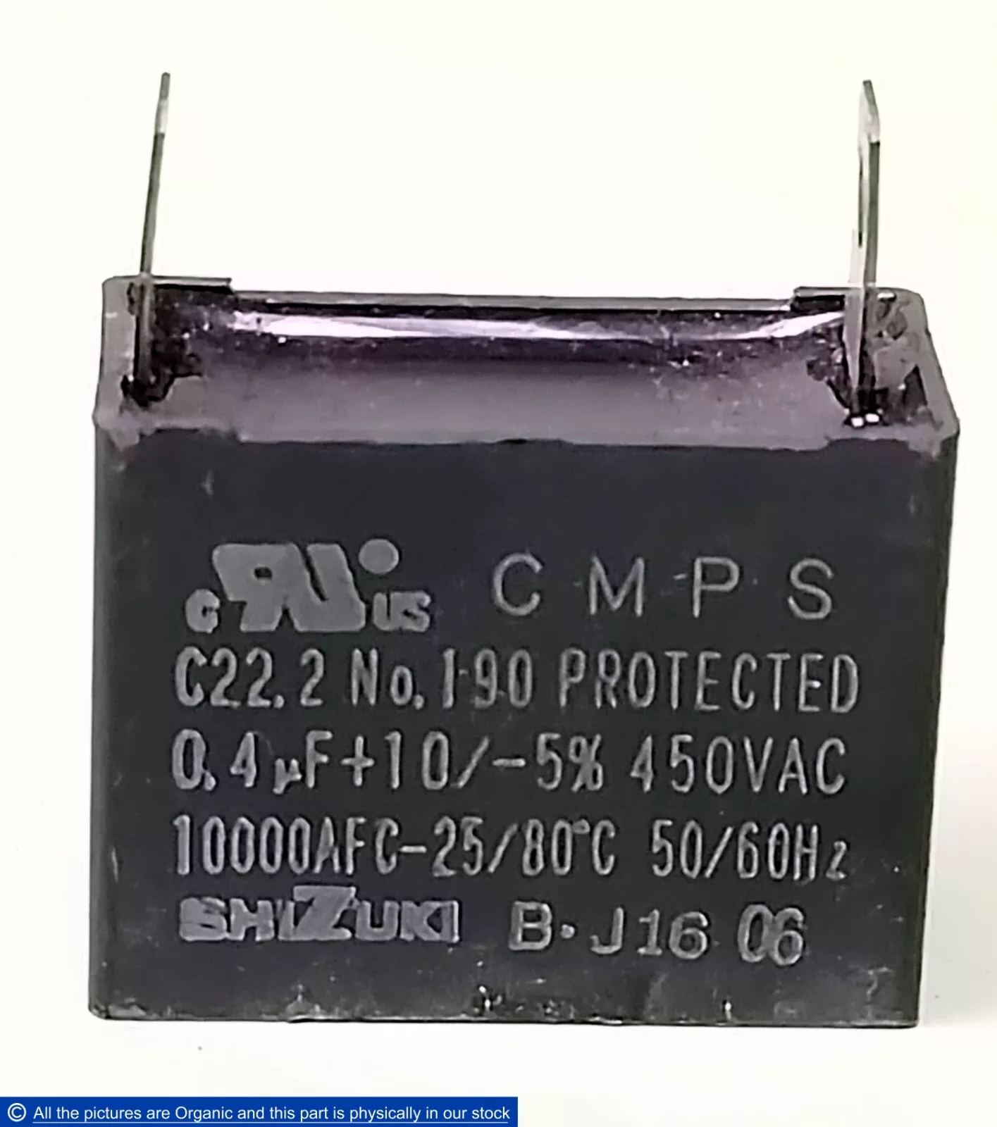 Shizuki Electric CMPS High-Voltage Film Capacitor C22.2 190 0.4 uF 450 ...
