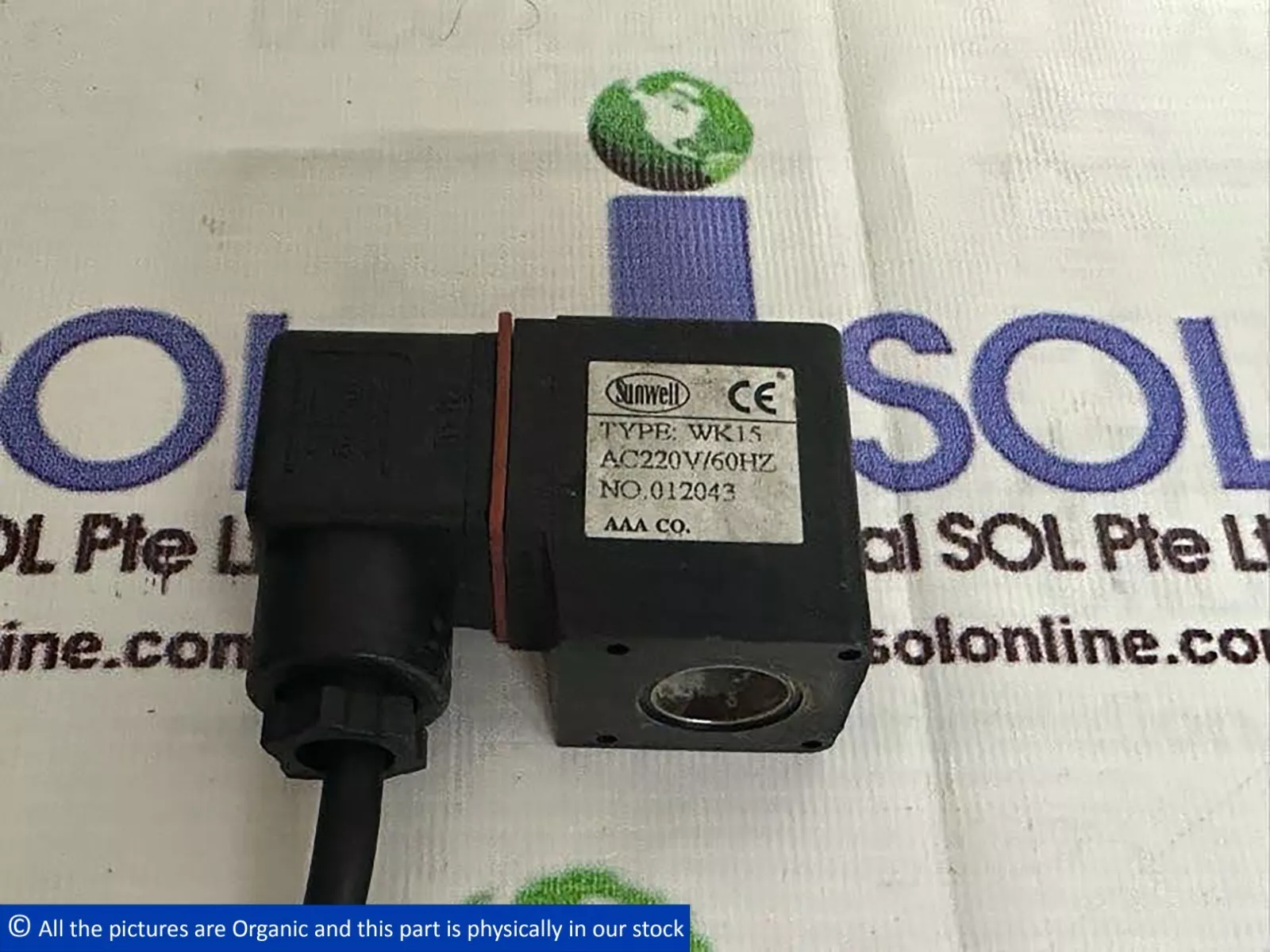 Sunwell WK15 Solenoid Valve Coil with Connector IP65 AC220V/60HZ AAA CO ...
