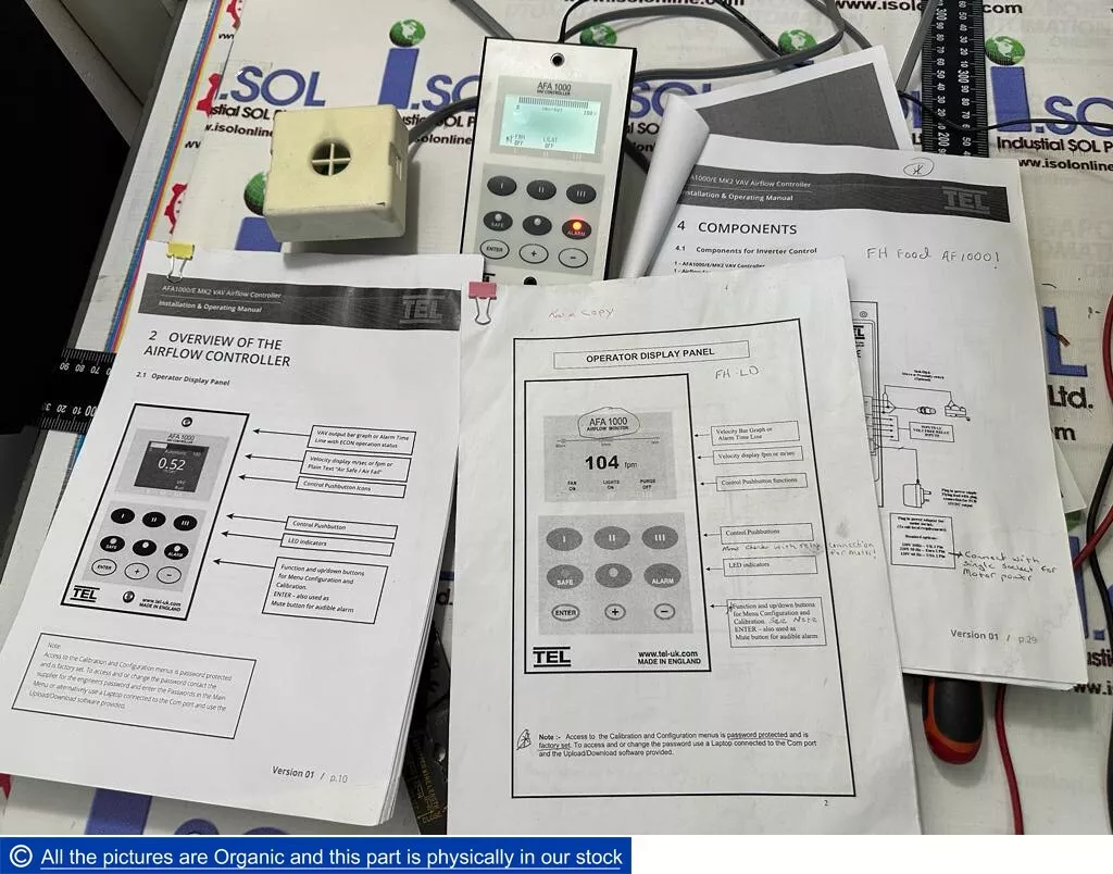 TEL AFA 1000 VAV Controller Air Flow Controller AFA1000-E Ver 1.7 with ...