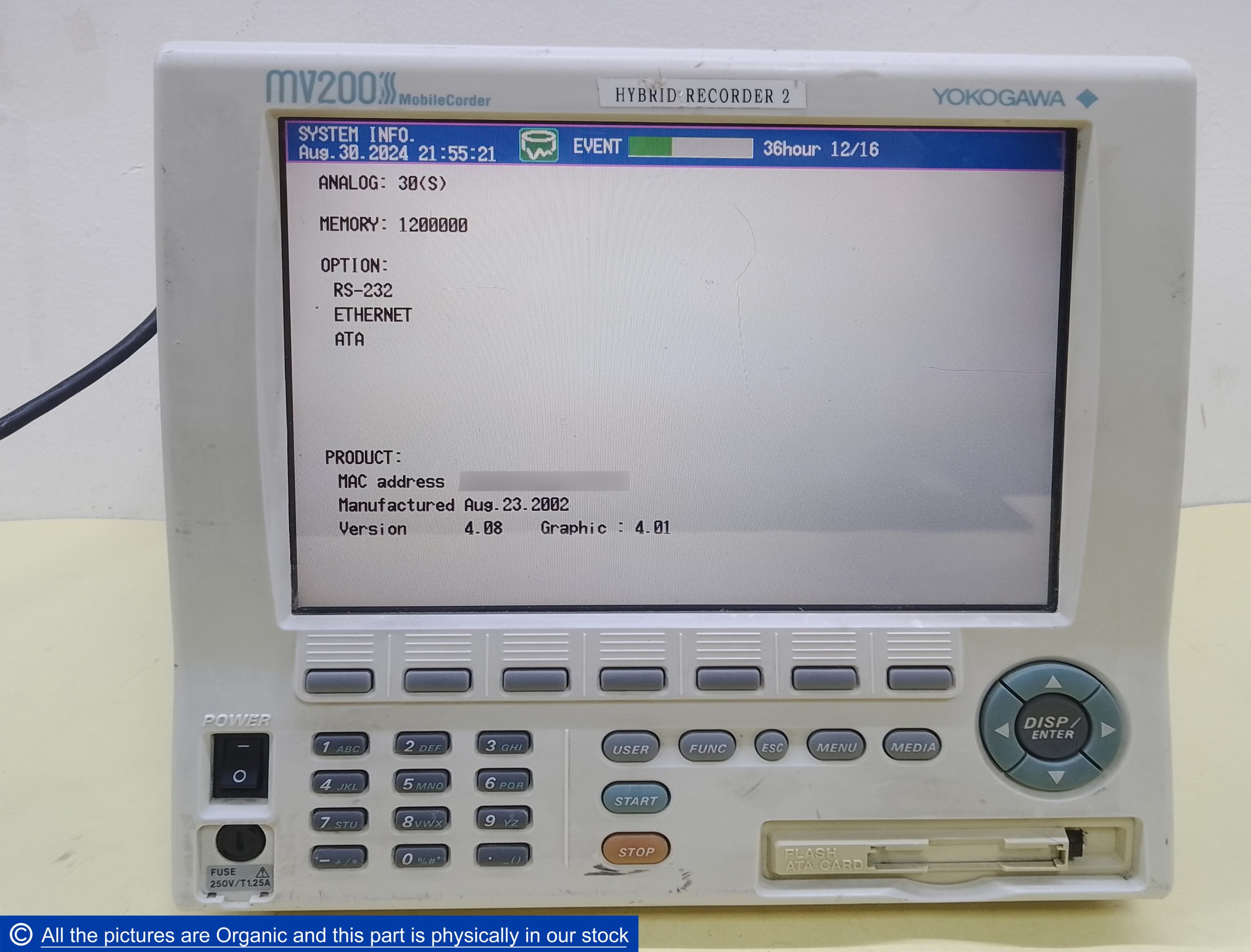 Yokogawa MV200 MobileCorder Ver 4.08 30CH Digital Portable Paperless ...