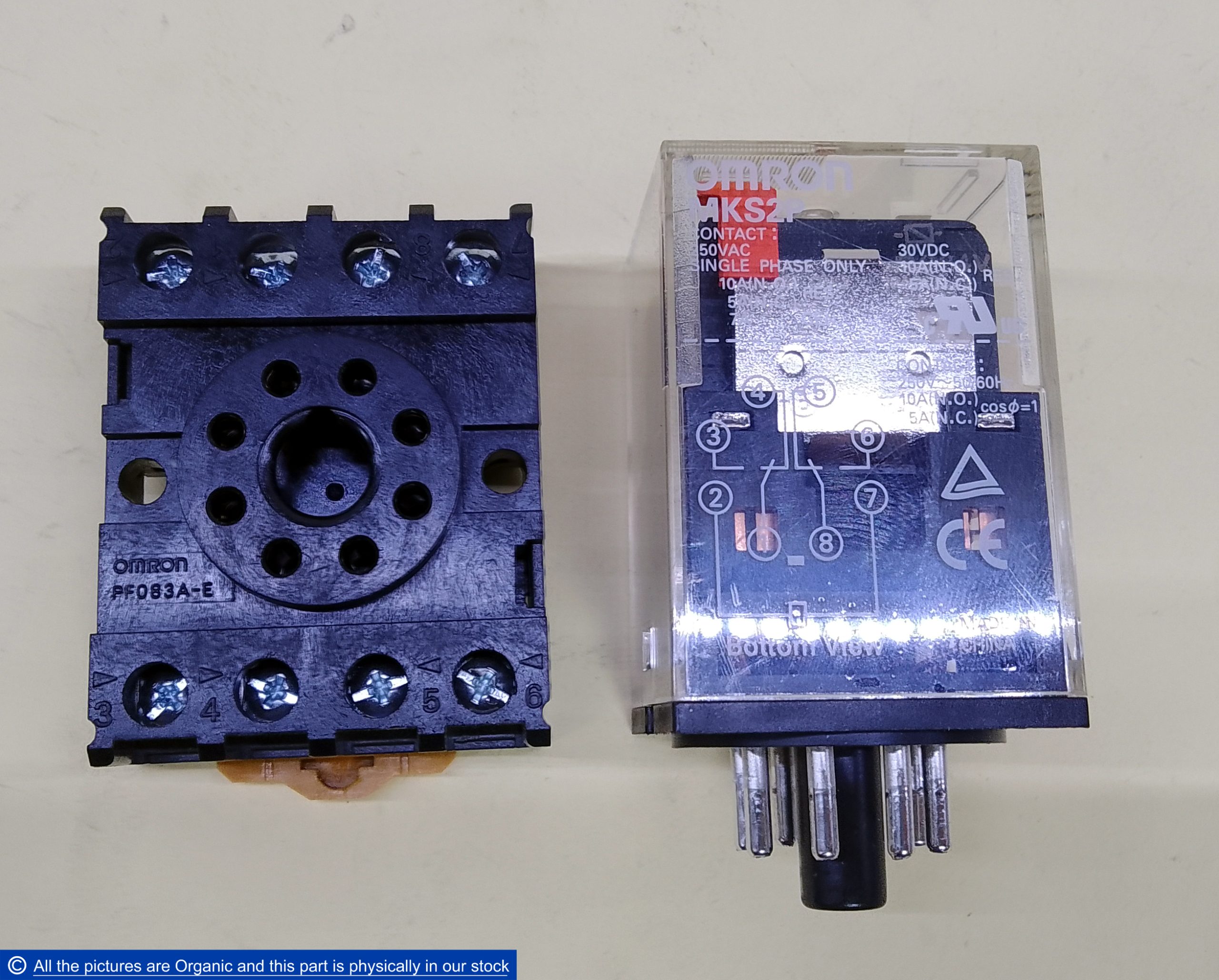 Omron MKS2P DC24V General-Purpose Relay 250V/10A W/ Socket PF083A-E 2-M4X20 - Industrial SOL Pte Ltd