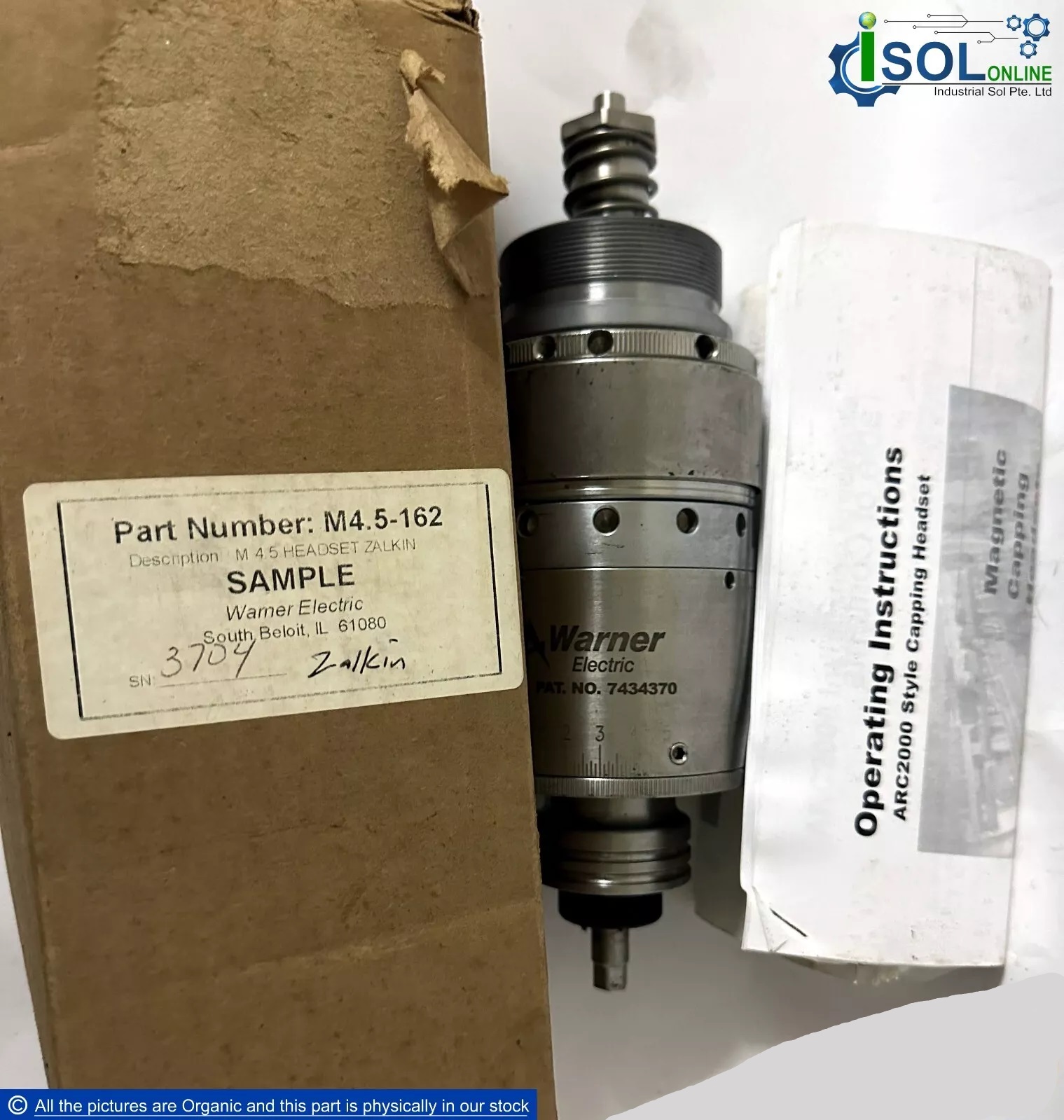 Warner Electric Magnetic Capping M4.5-162 Rev. A Sealed Magnets Headset ...