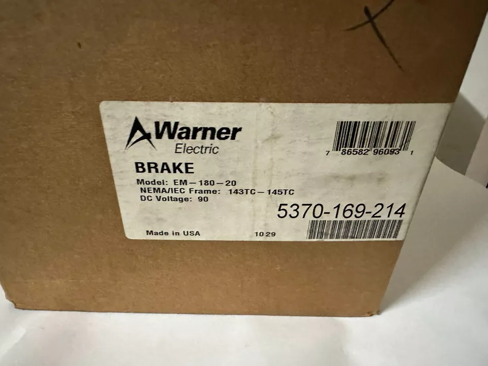 Warner Electric EM-180-20 Electro Magnetic Clutch Break 5370-169-214 ...