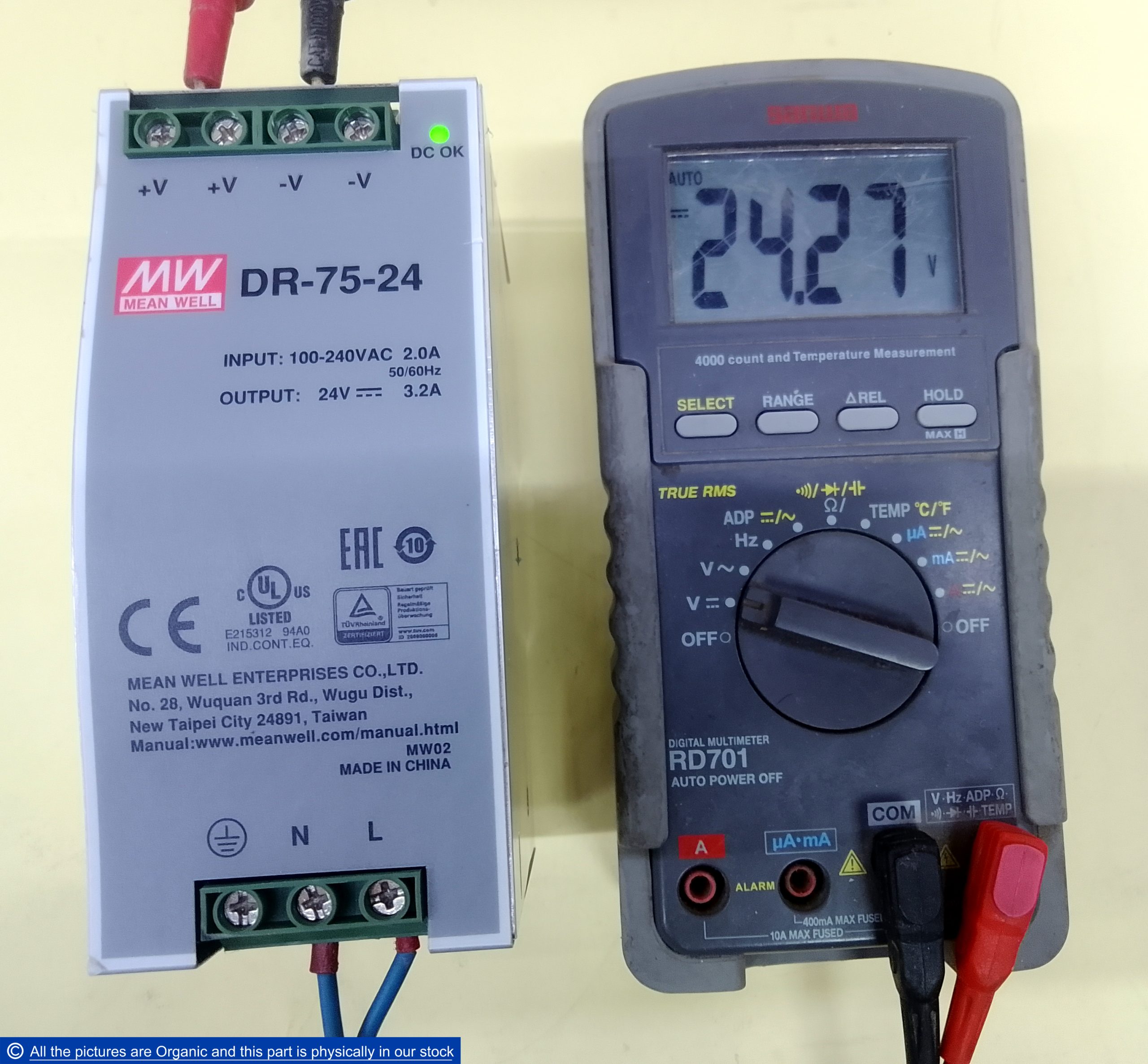 MW Mean Well DR-75-24 Single Output Power Supply 24V 3.2A 76.8W DIN ...