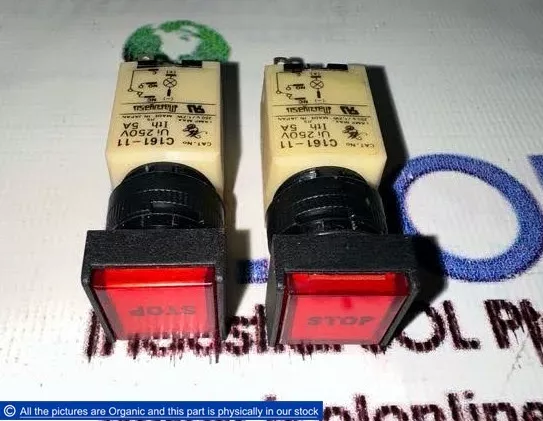 Maruyasu C161-11 Push Button Switch 250V 5A Red Stop Pilot Light Switch ...
