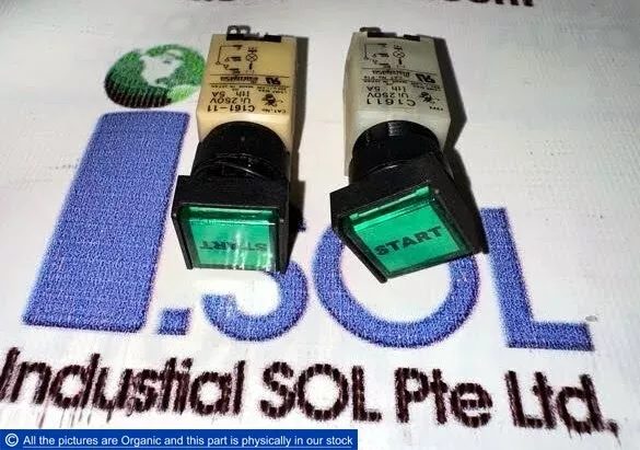 Maruyasu C161-11 Push Button Switch 250V 5A Green Start Pilot Light ...