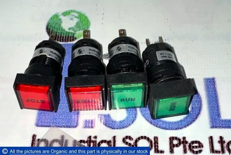 Maruyasu L16 Push Button Switch 26V Self-Locking Pilot Light Switch Lot ...