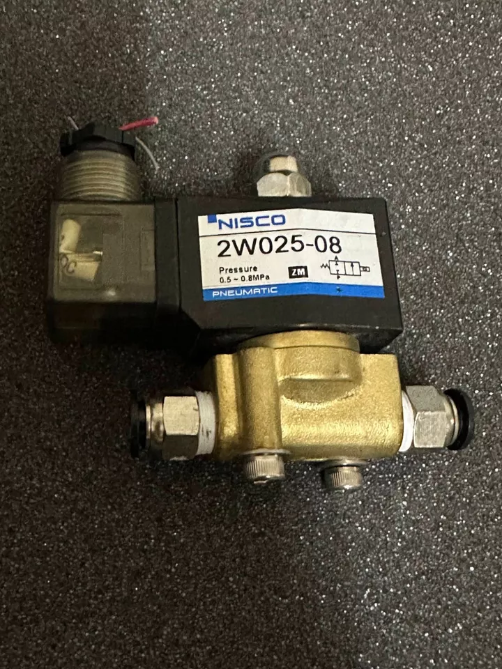 Nisco 2W025-08 2-Way Pneumatic Solenoid Valve 1/4" NC Brass 0.5-0.8MPa ...