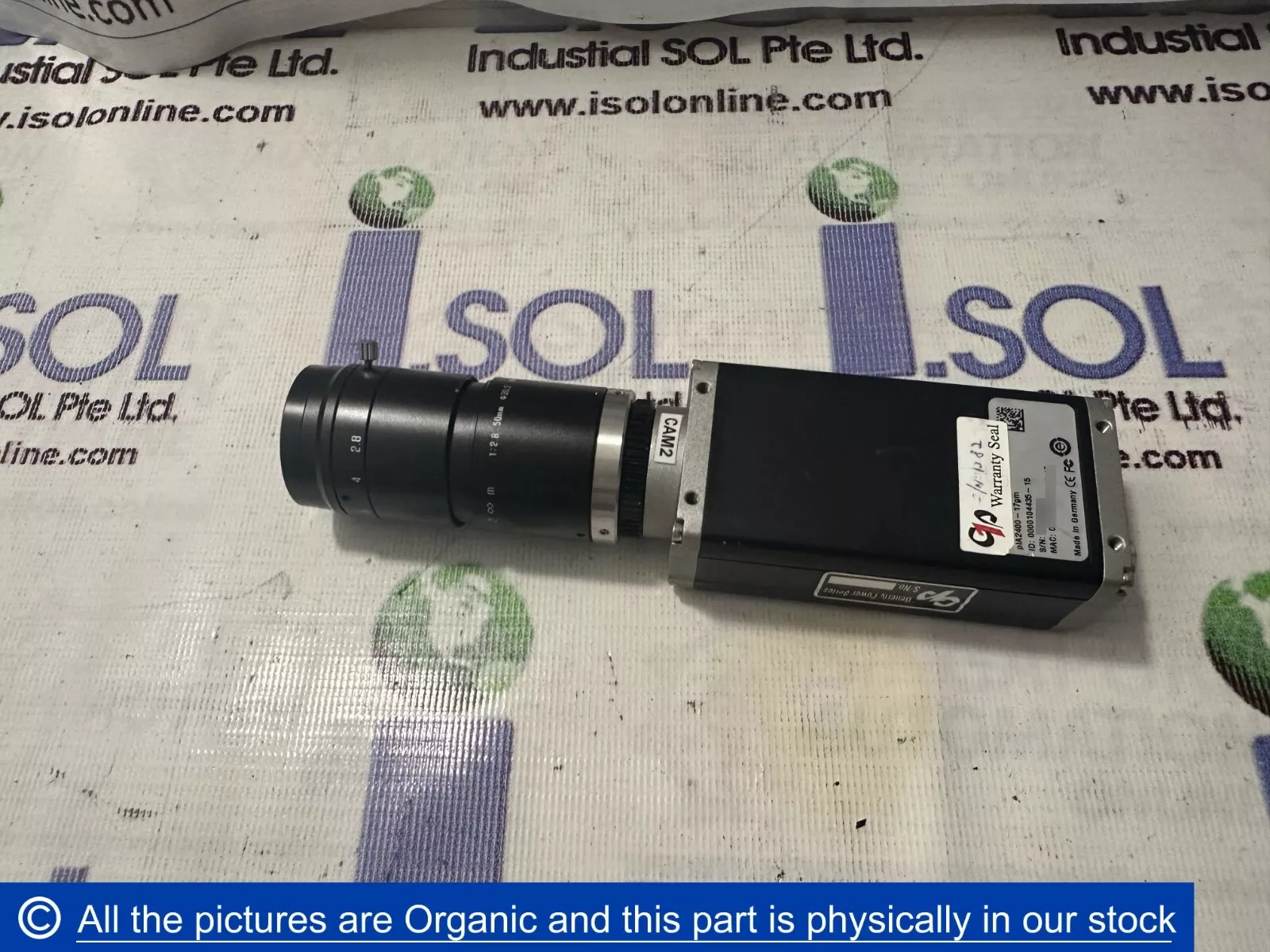 BASLER pIA2400-17gm GigE Monochrome Camera With Lens 50mm Machine ...