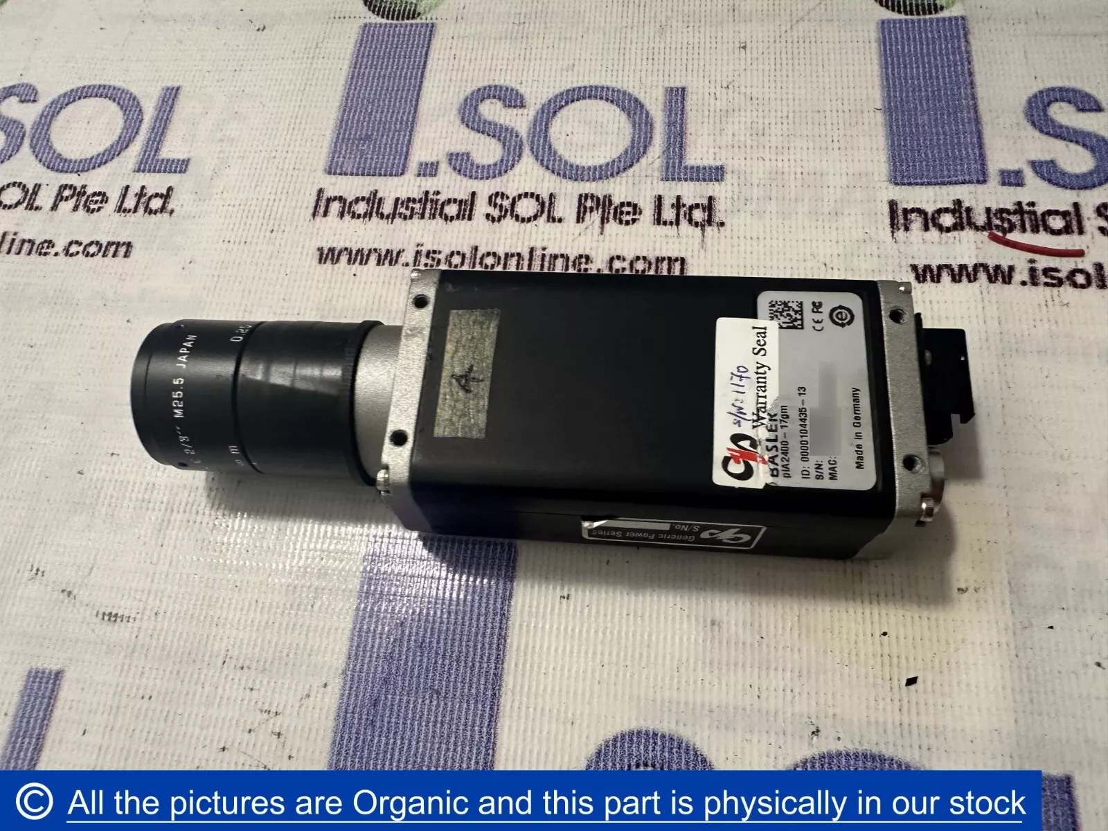 BASLER pIA2400-17gm GigE Monochrome Camera With Lens 35mm Machine ...