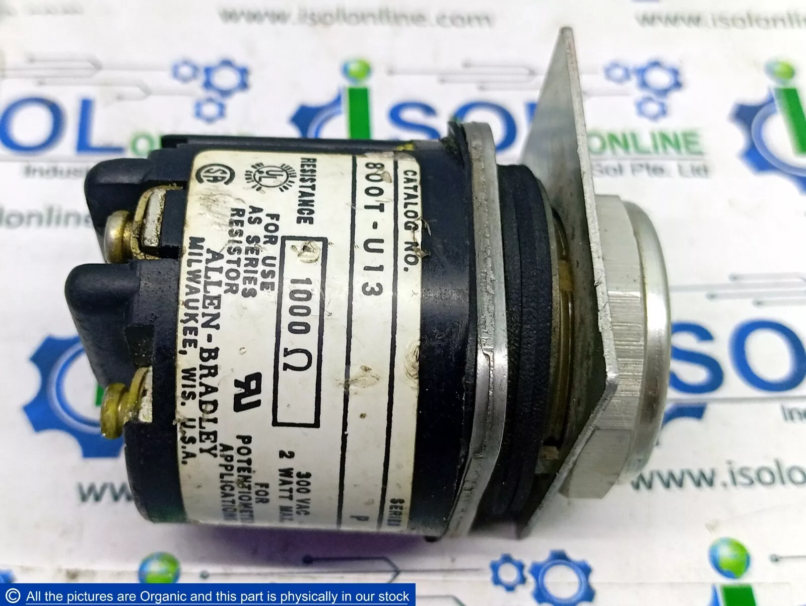 Allen-Bradley 800T-U13 30mm Potentiometer 1K Ohm 2W Ser P Single Turn ...