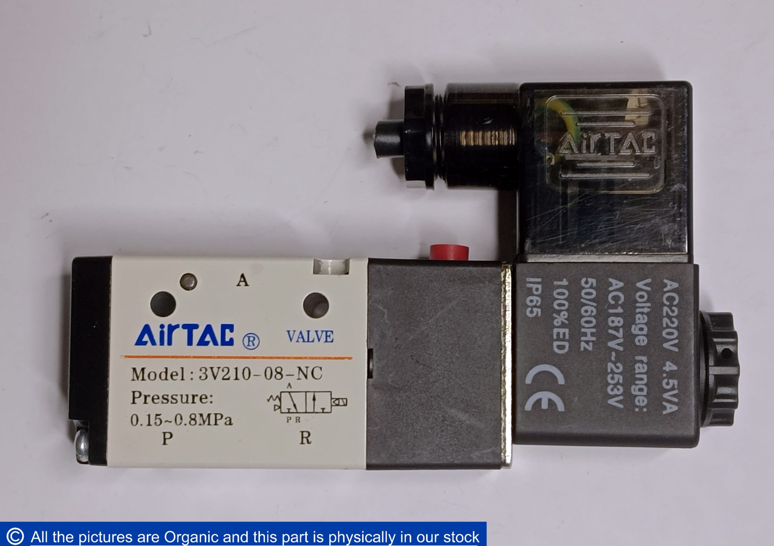 Airtac 3V210-08-NC 3/2 Way Solenoid Valve Ser 200 0.15-0.8MPa 220VAC ...