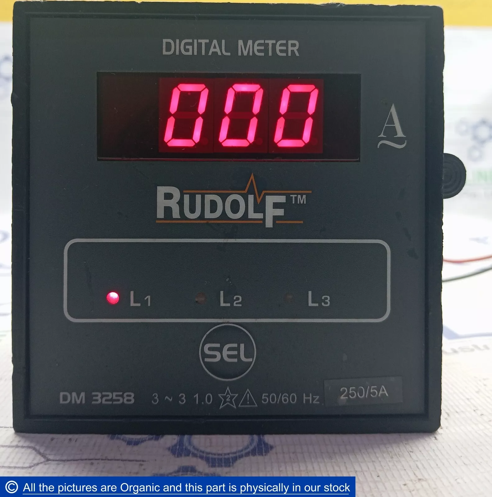 Rudolf DM 3258 3-Phase Digital Ammeter CT 250/5A DM3258 SEL Fuji Bridex ...