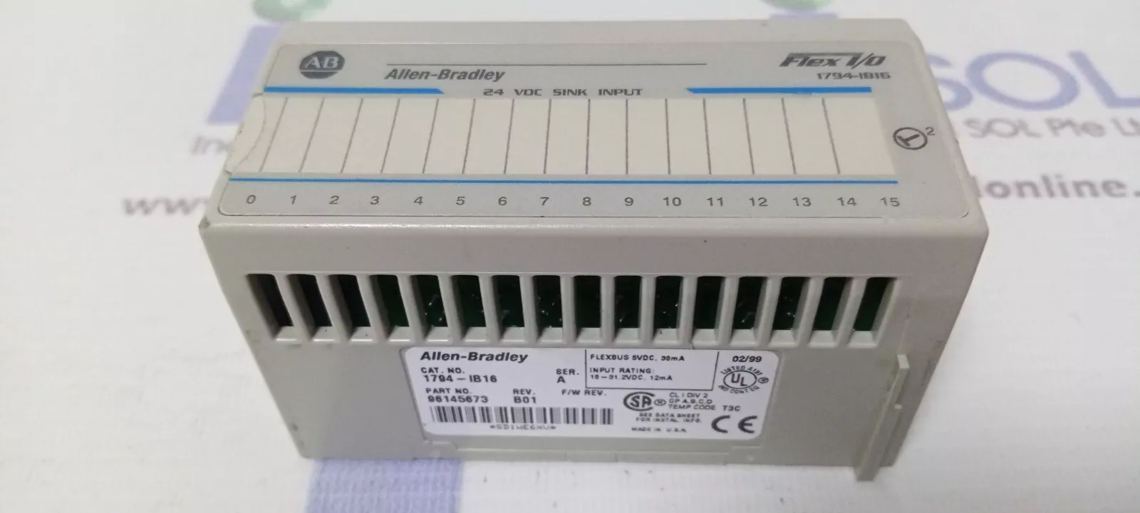 Allen-Bradley 1794-IB16 Ser A Flex I/O Module W/ 1794-TB3 Ser. A ...
