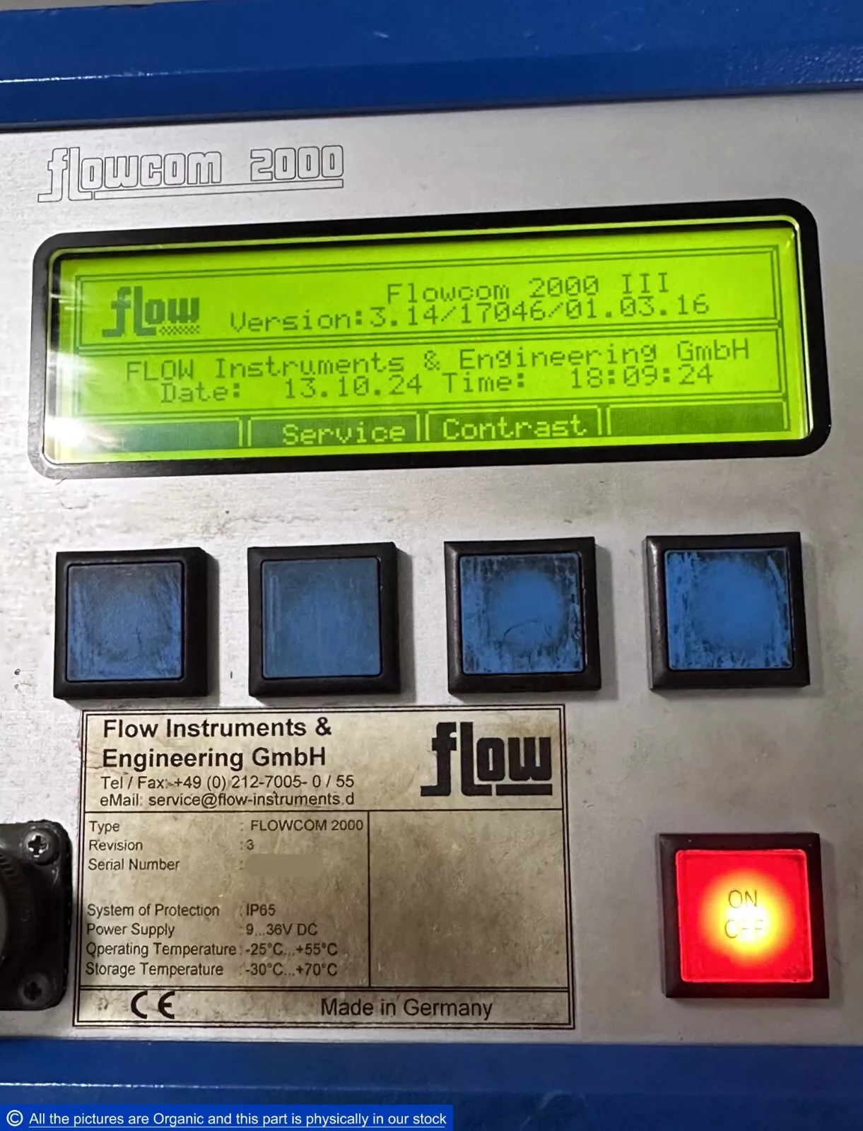 Flow Inst Flowcom 2000 III Rev. 3 Flow Metering System Ver 3.14/17046/ ...
