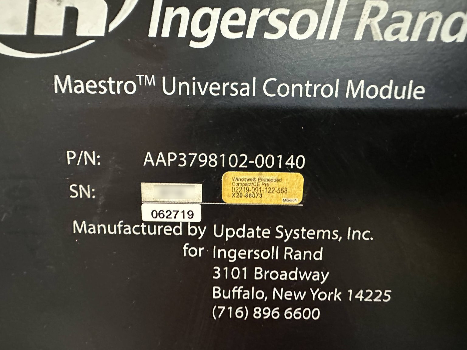 Ingersoll Rand Maestro Control Module AAP3798102-00140 Ver 4.6 MSG ...