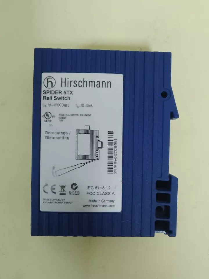 Hirschmann Spider 5TX 5 Ethernet Ports Rail Switch IEC 61131-2 ...