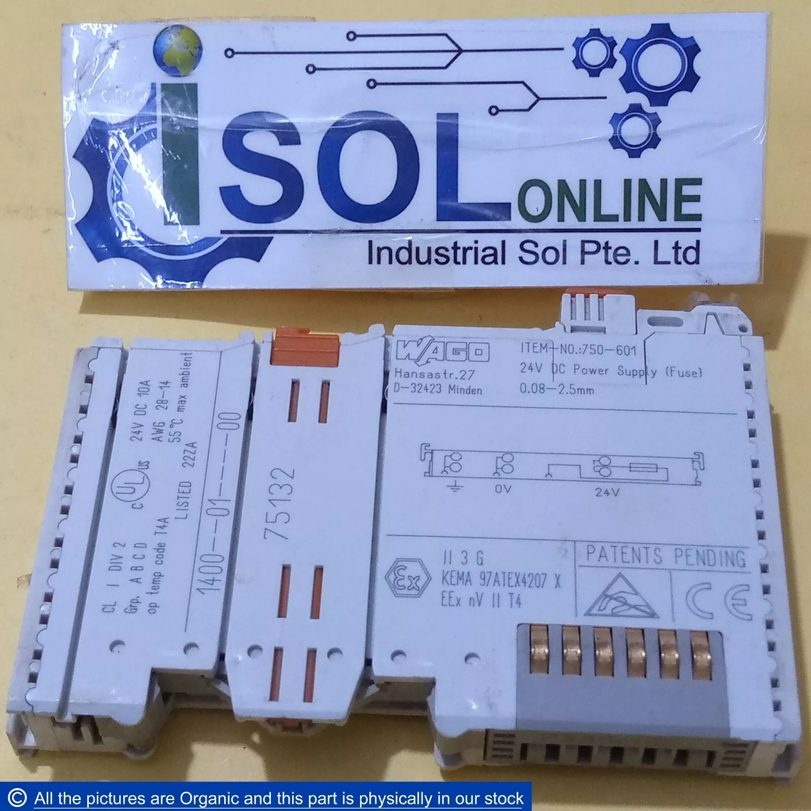 WAGO 750-601 24V DC Power Supply Fuse Holder 750-Series 750601 ...