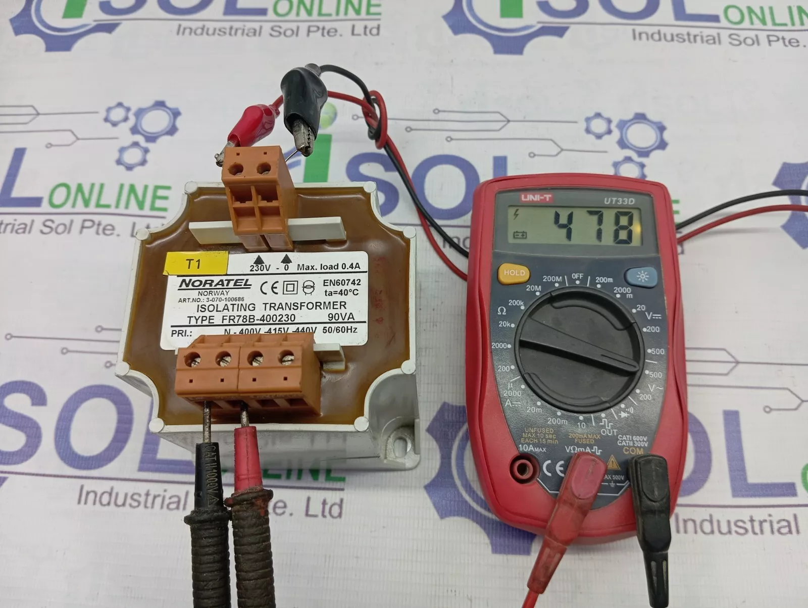 Noratel FR78B-400230 Transformer 3-070-100686 90VA Pr 400-415-440V Sec ...