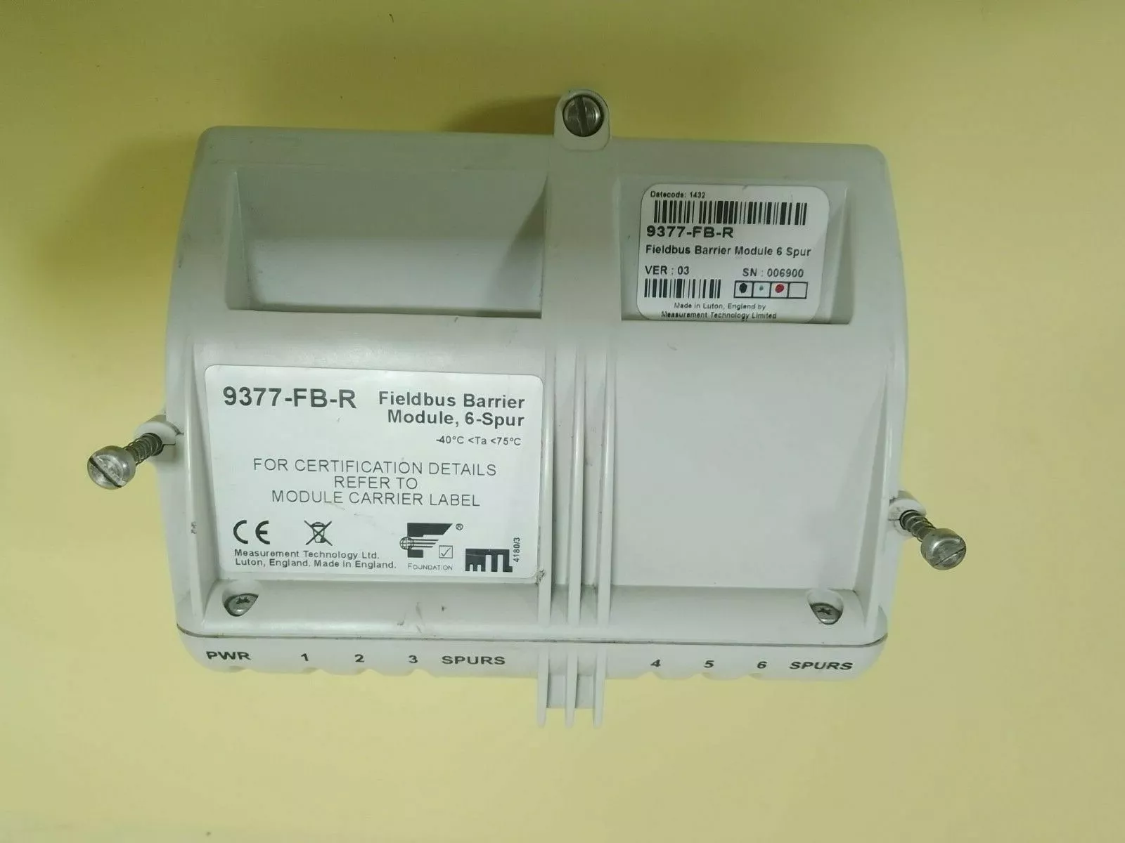 Eaton 9377-FB Fieldbus Barrier Module 6 Spur Ver. 03 Measurement ...