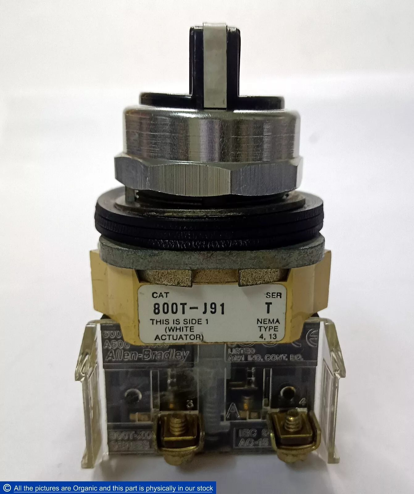Allen-Bradley 800T-J91 Rotary Selector Switch Ser T W/ 800T-XD1 Contact ...