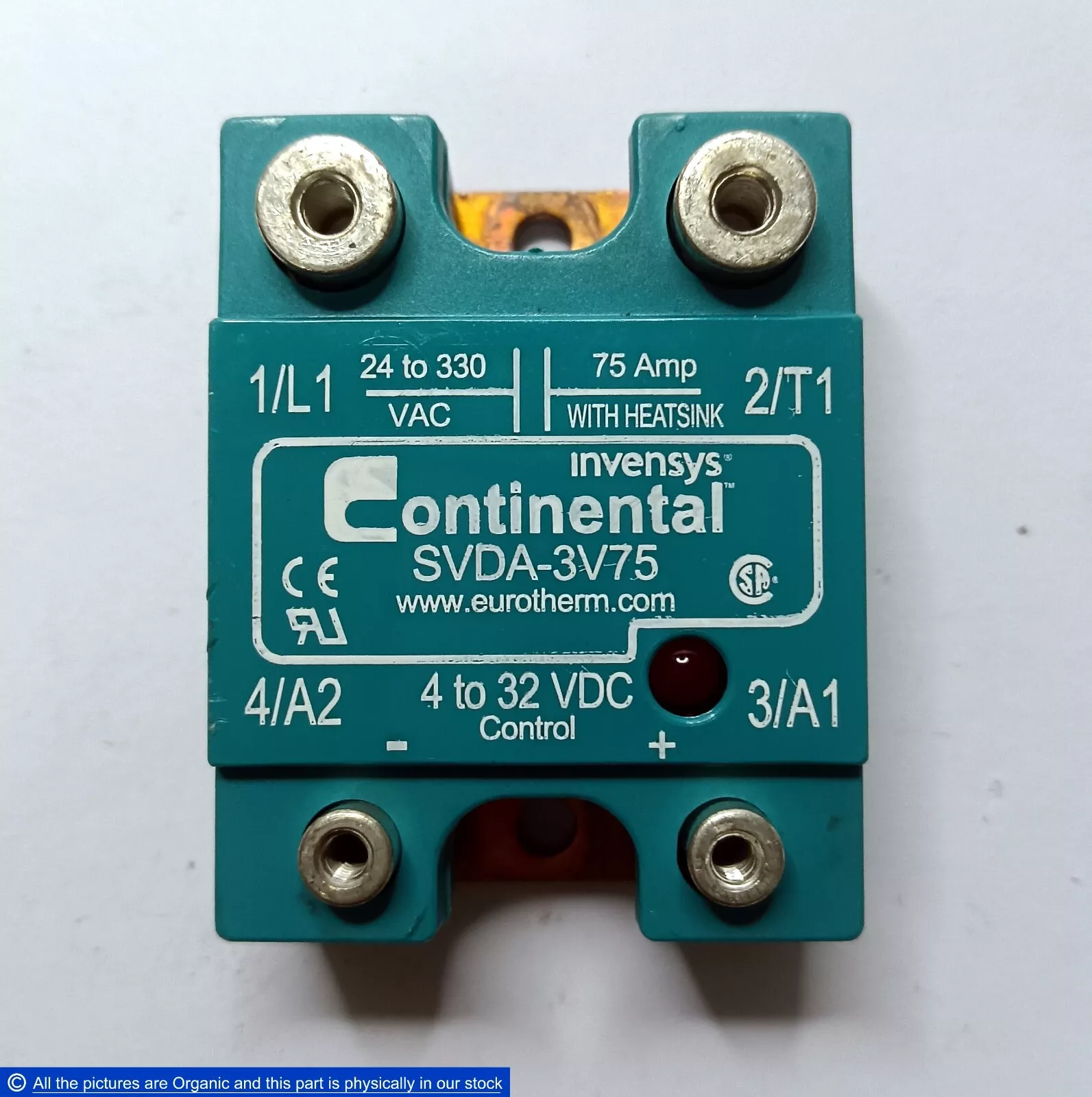 Continental Invensys SVDA/3V75 1PH Solid State Relay SSR 24-330VAC 75A ...