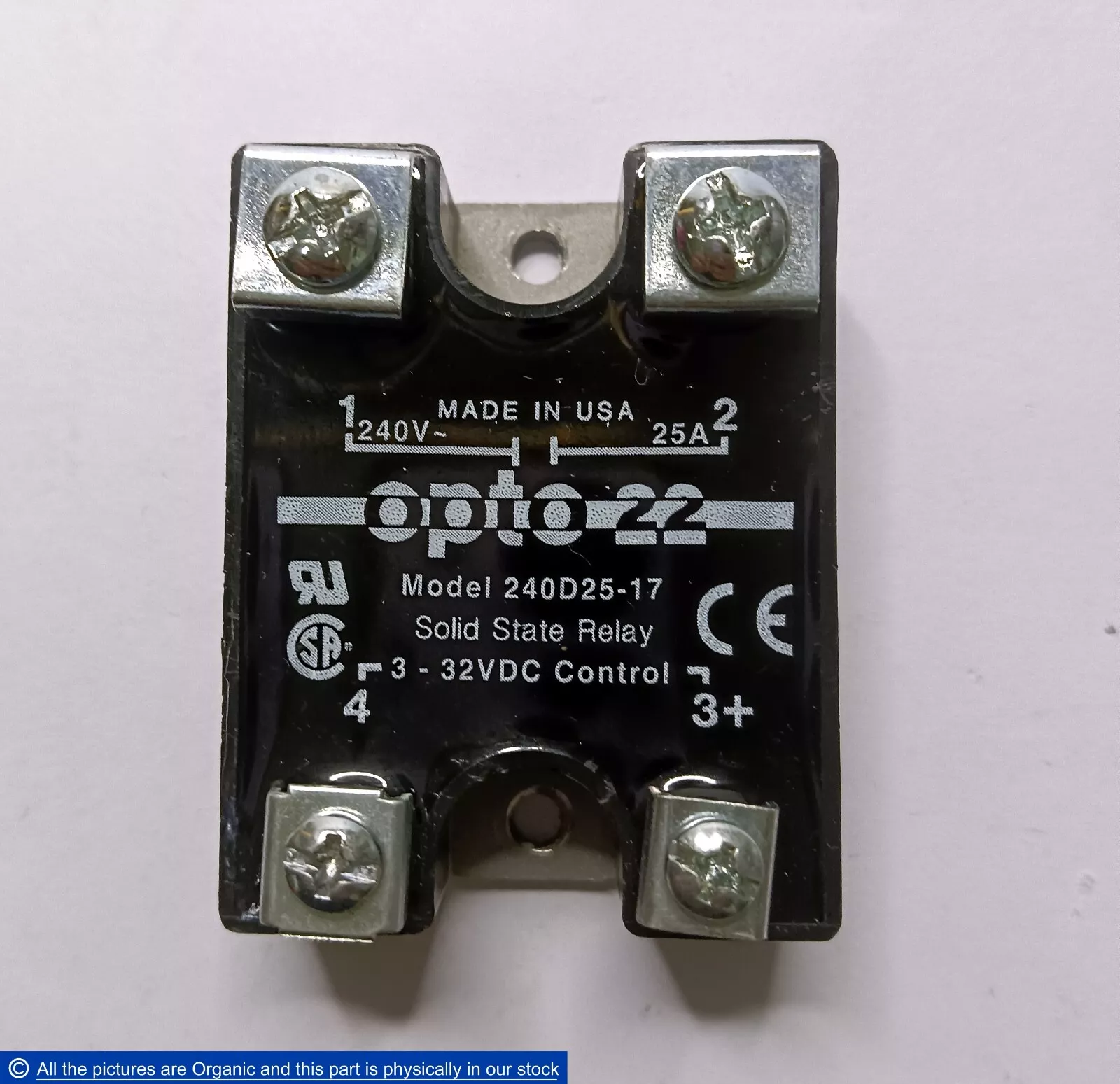 Opto 22 240D25-17 Solid State Relay 240VAC 25A 240D2517 Panel Mount SSR ...