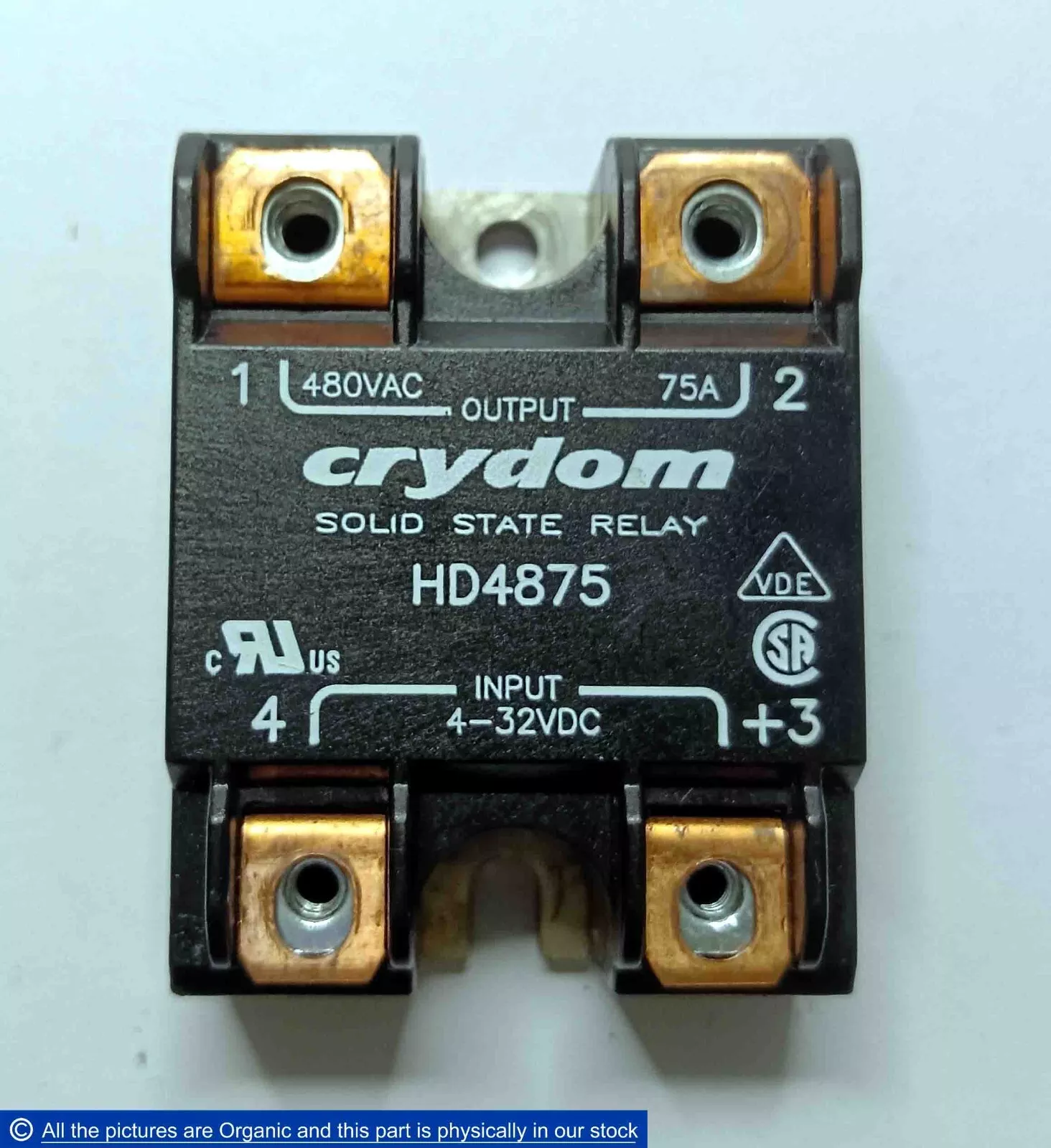 Crydom HD4875 Heavy-Duty Solid State Relay SSR 480VAC 75A SPST-NO ...