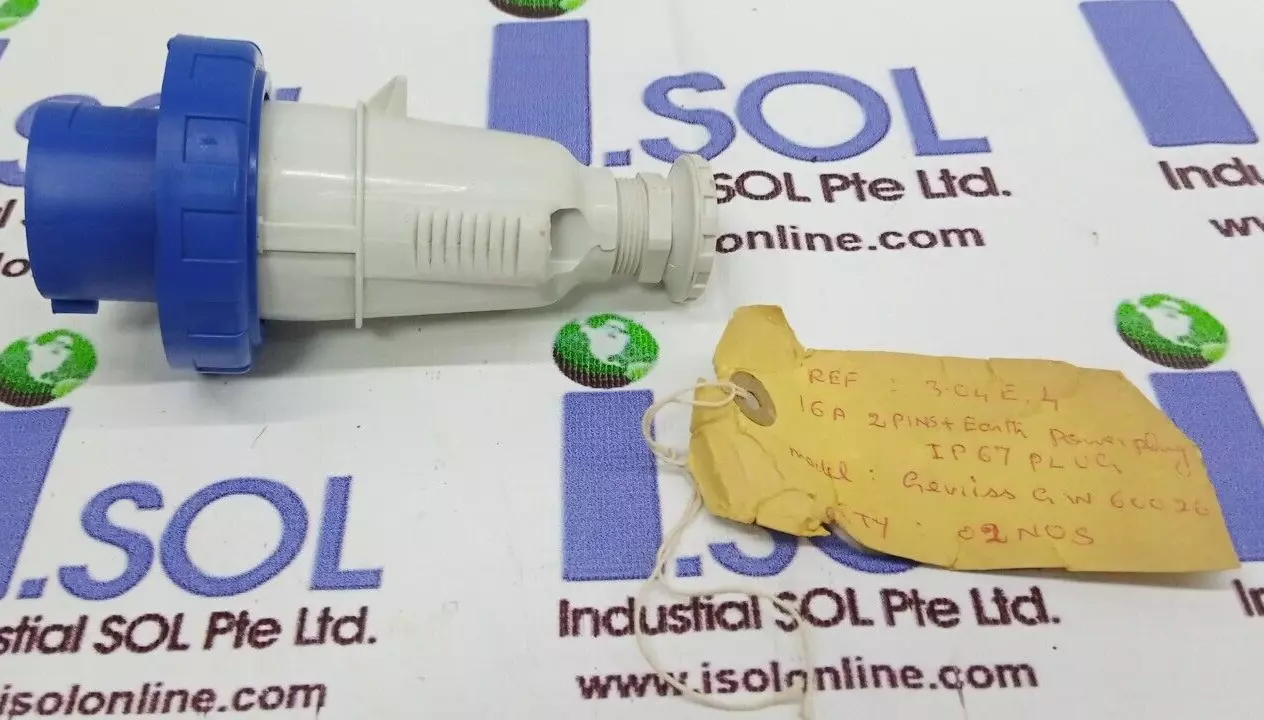 GEWISS GW60026 Power Plug 16-6H/220-250 GW 60 026 Straight Plug ...