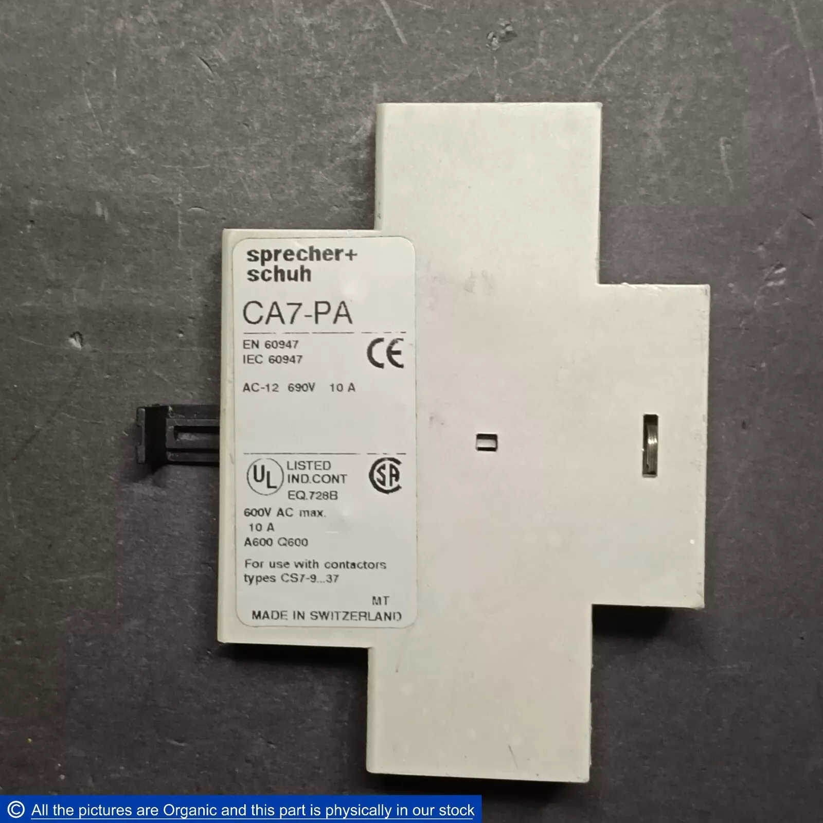 Sprecher + Schuh CA7-PA Auxiliary Contact Block 10A For CA7 Series ...