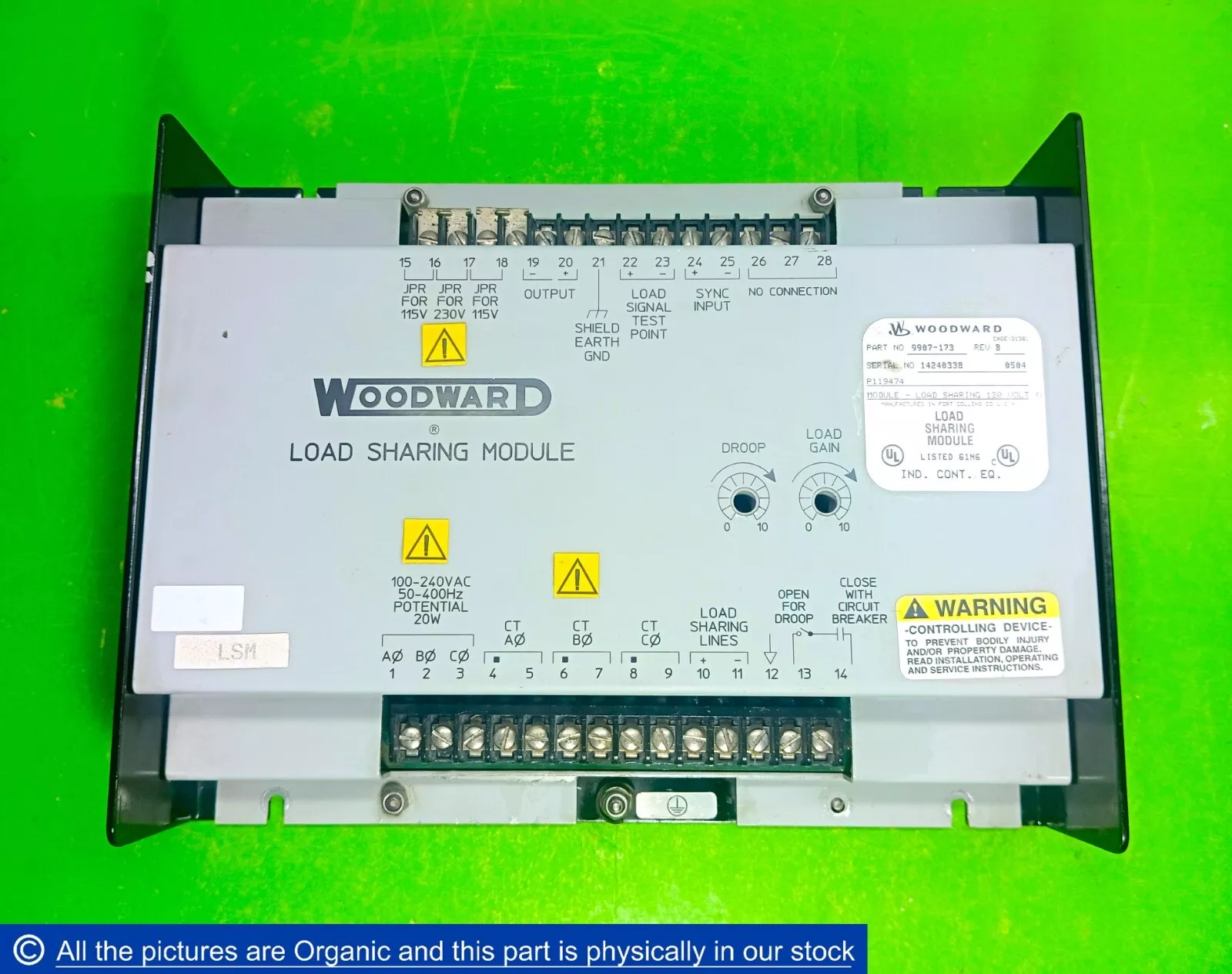 Woodward 9907-173 Rev. B Load Sharing Module 9907173 120Volt LSM Series ...